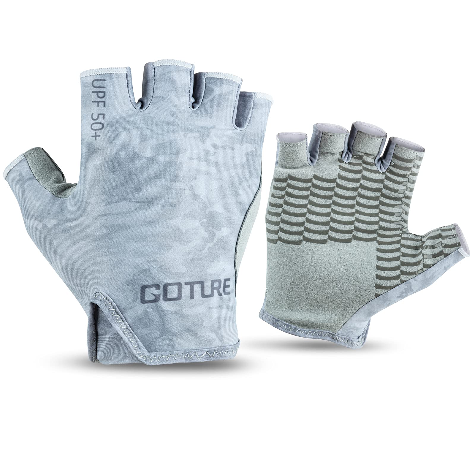 Goture Fingerless Fishing Gloves, Half-Finger Design, Microfiber Breathable Material for Kayaking, Rowing, Cycling, Rowing, Gardening, Outdoor Activity