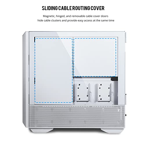 LIAN LI LANCOOL III E-ATX PC Case, Spacious RGB Gaming Computer Case with Hinged Tempered Glass Doors, Fine Mesh Panels, 4x140mm PWM Fans Pre-Installed High Airflow Chassis (White)