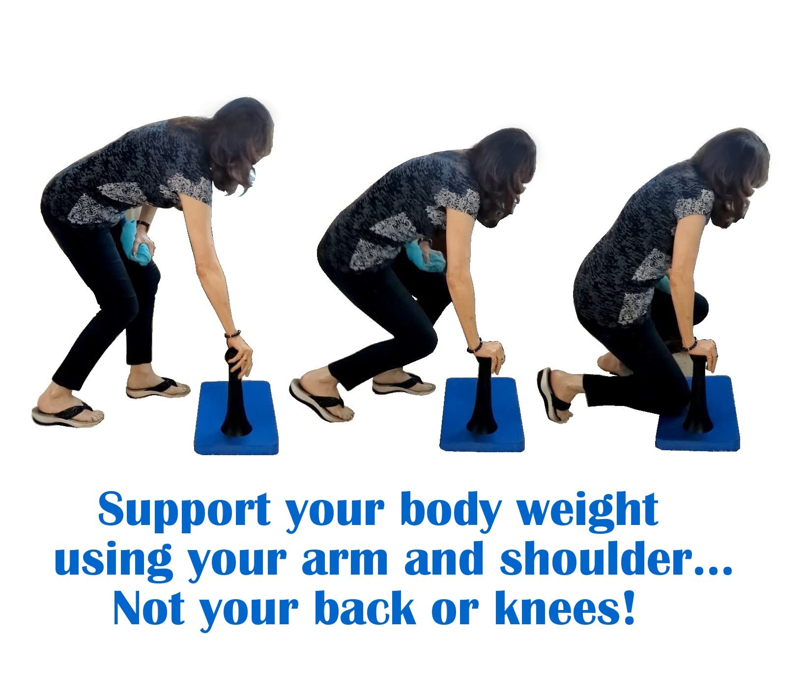 Innprodica Mobility Aid Tool Help-Me-Up Garden Kneeling pad with Support Post Handle Grip to Reduce Knee and Back Stress. to Help with Kneeling Exercising or Physical Therapy.