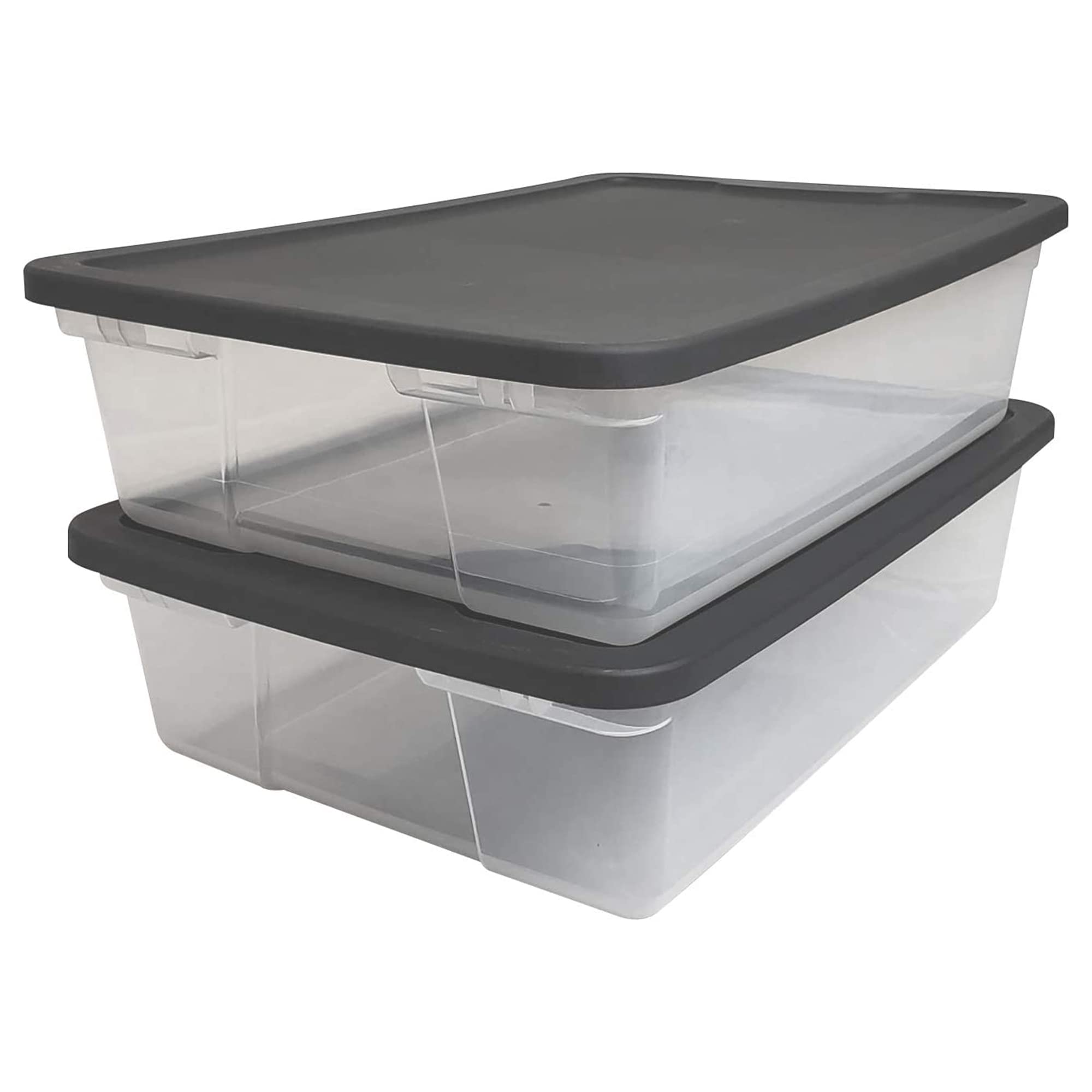 HOMZ Snaplock Multipurpose 28 Quart Clear Stackable Storage Container Bins with Tight Seal Lids for Indoor Home Organization, (4 Pack)