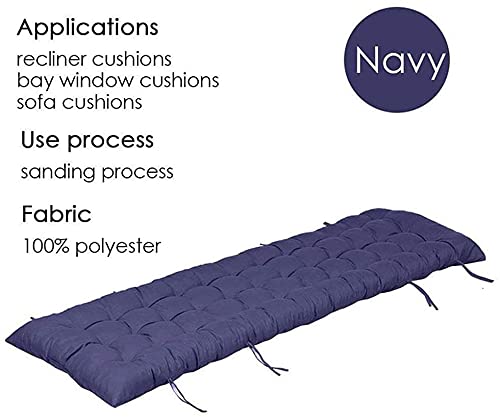 Moonase Patio Chaise Lounger Cushion, Indoor/Outdoor Rocking Chair Sofa Cushion with 6 Ties,Soft Padded Chaise Swing Bench Cushion, 61Inch