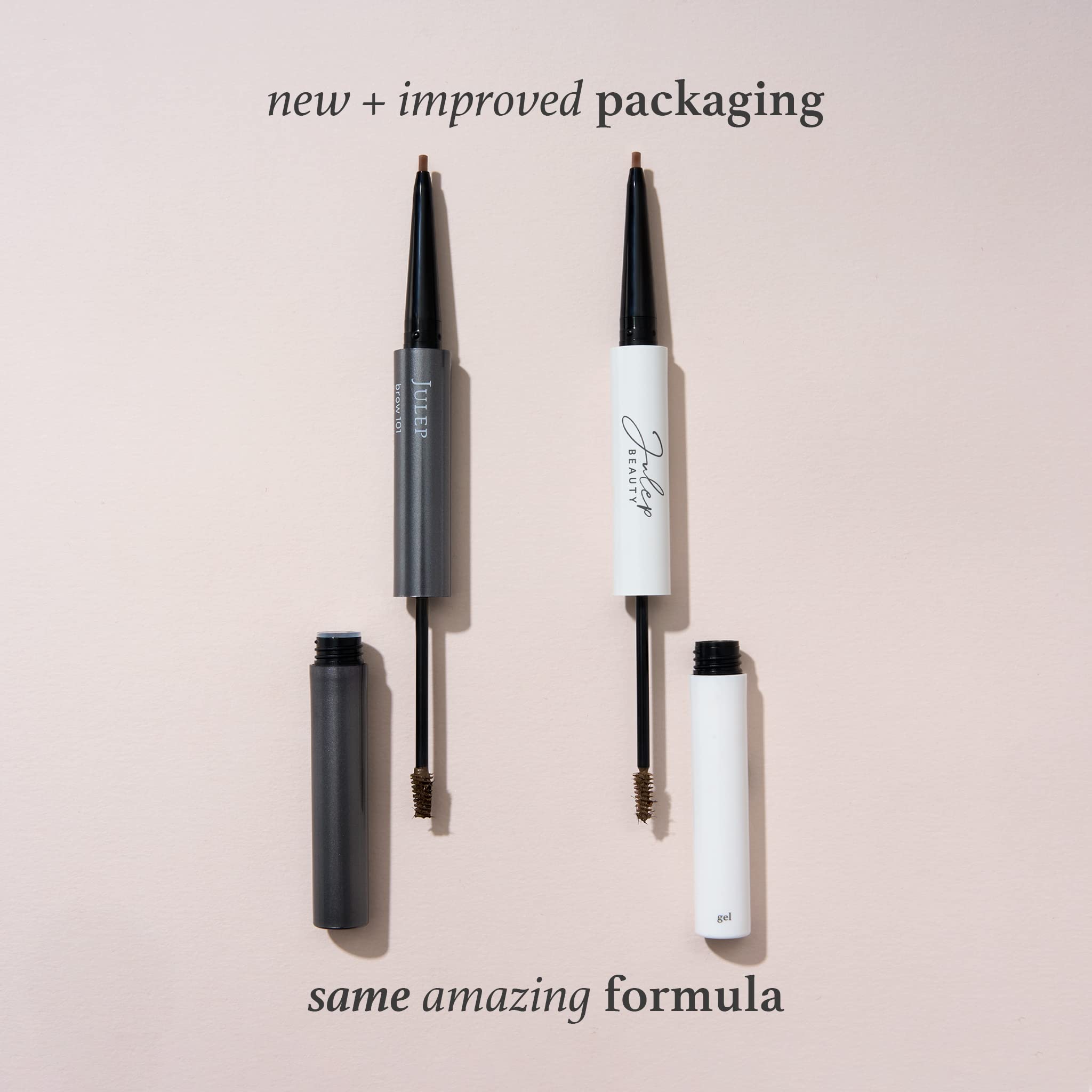 Julep Brow 101-2-in-1 Eyebrow Pencil and Tinted Brow Gel - Medium Brown - Waterproof - Thickening Silk Fibers - All Day Hold - Fill Define and Shape Brows