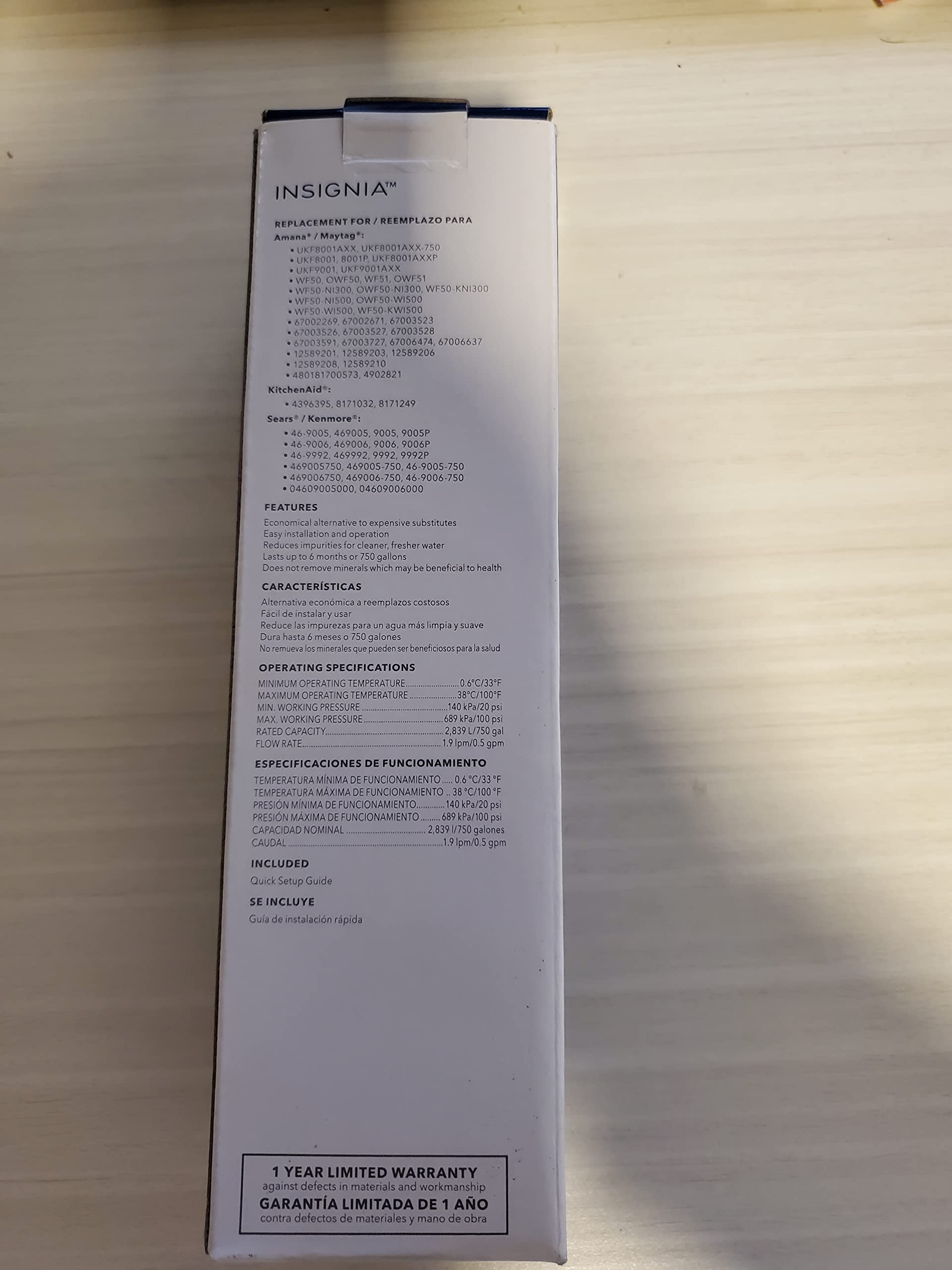 Insignia NSF Refrigerator Water Filter NS-UKF8001AXX