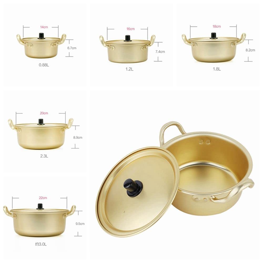 Korean Style Ramen Noodles Pot Aluminum Soup Pot with Lid Kitchen Tools Fast Cooking Pot Noodle Pot(14CM)