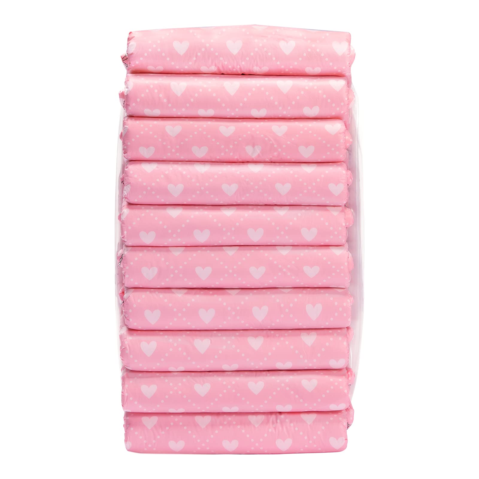 Littleforbig Printed Adult Brief Diapers 10 Pieces - Blushing Baby Pink(L)
