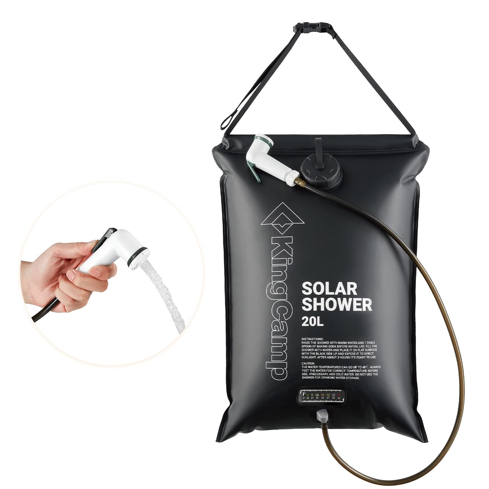 KingCamp Oversize 2 Room Privacy Shower Tent with 5 Gallon Water Bag for Outdoor Camping and Traveling