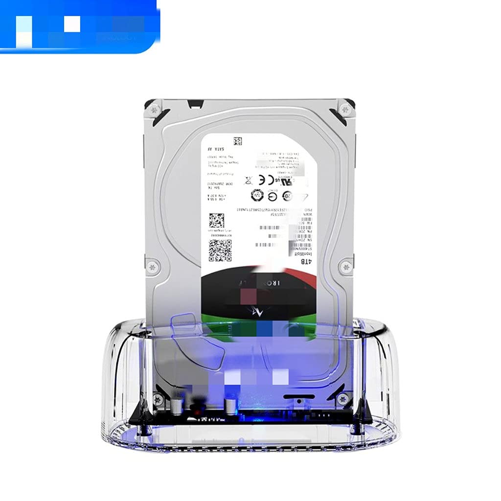 LHLLHL 3.5 Inch USB to SATA Transparent HDD Docking Station USB3.0 5Gbps with 12V Power Adapter