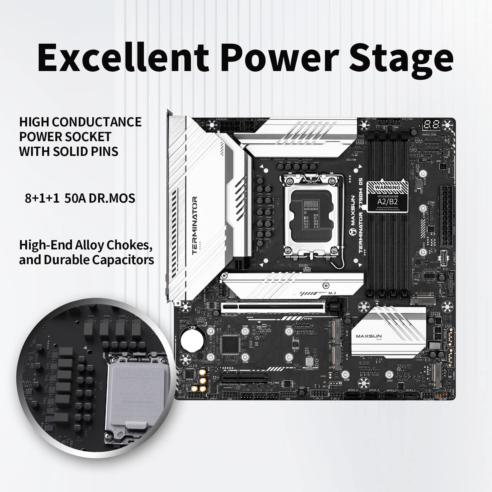 MAXSUN Z790 DDR5 PC M-ATX Intel Gaming Motherboard (MATX, 13th/12th Gen Intel Core, LGA 1700 Socket, DDR5, PCIe 5.0 x16, 2.5G LAN, 5*M.2 Slots)