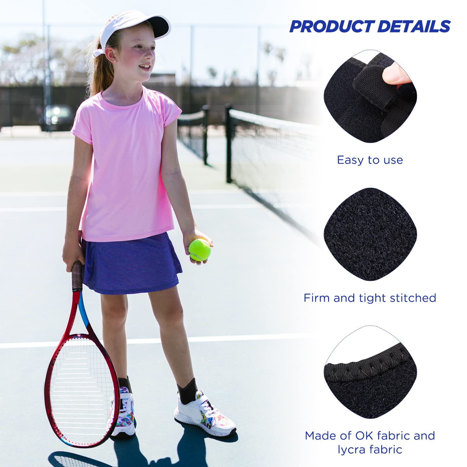 Lewtemi 4 Pairs Kids Ankle Brace includes 2 Pairs Foot Brace Supports Ankle Protector Wraps and 2 Pairs Knitted Ankle Sleeve Socks Kids Compression Socks for Sports Protection Joint Ankle Sprain