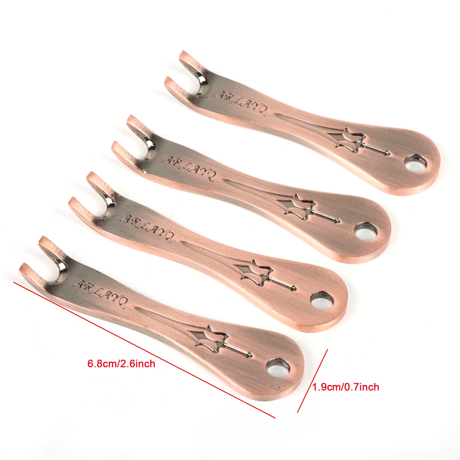 Kadirosa Acoustic Guitar Bridge Pins Puller Peg Remover Stainless Steel Remover Multifunction Puller Luthier Tool Bridge Pin Removal Metal Accessories, Pack of 4, Red Bronze