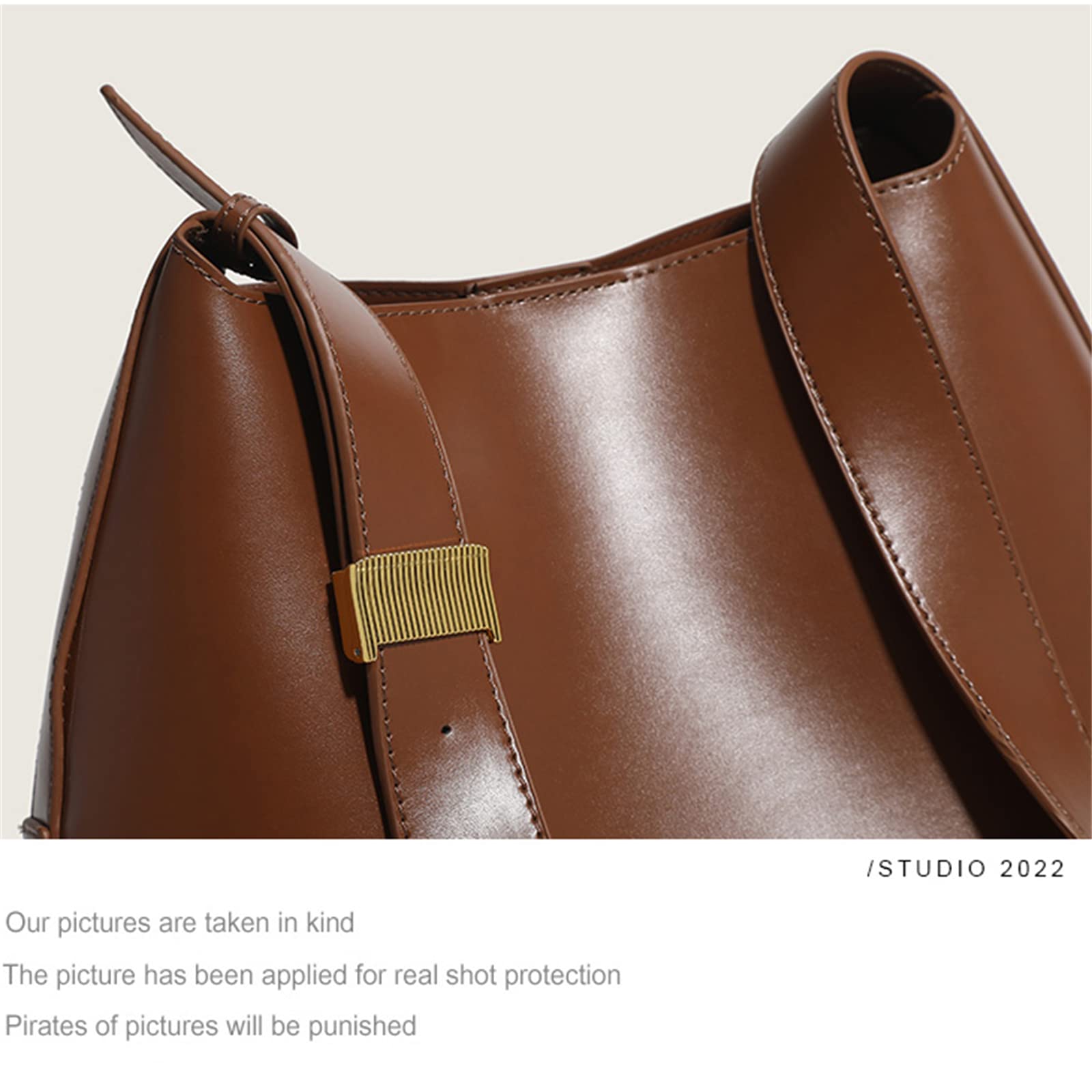 KKP Leather Bucket Tote Bag For Women Medium Hobo Shoulder Purse And Handbags