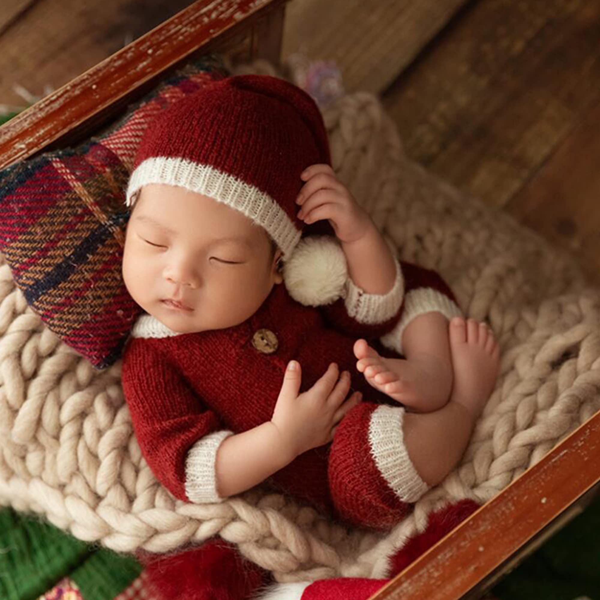 M&G House Newborn Photography Props Easter Rabbit Outfit Crochet White Bunny Costume Baby Photo Props Photoshoot Easter Gift