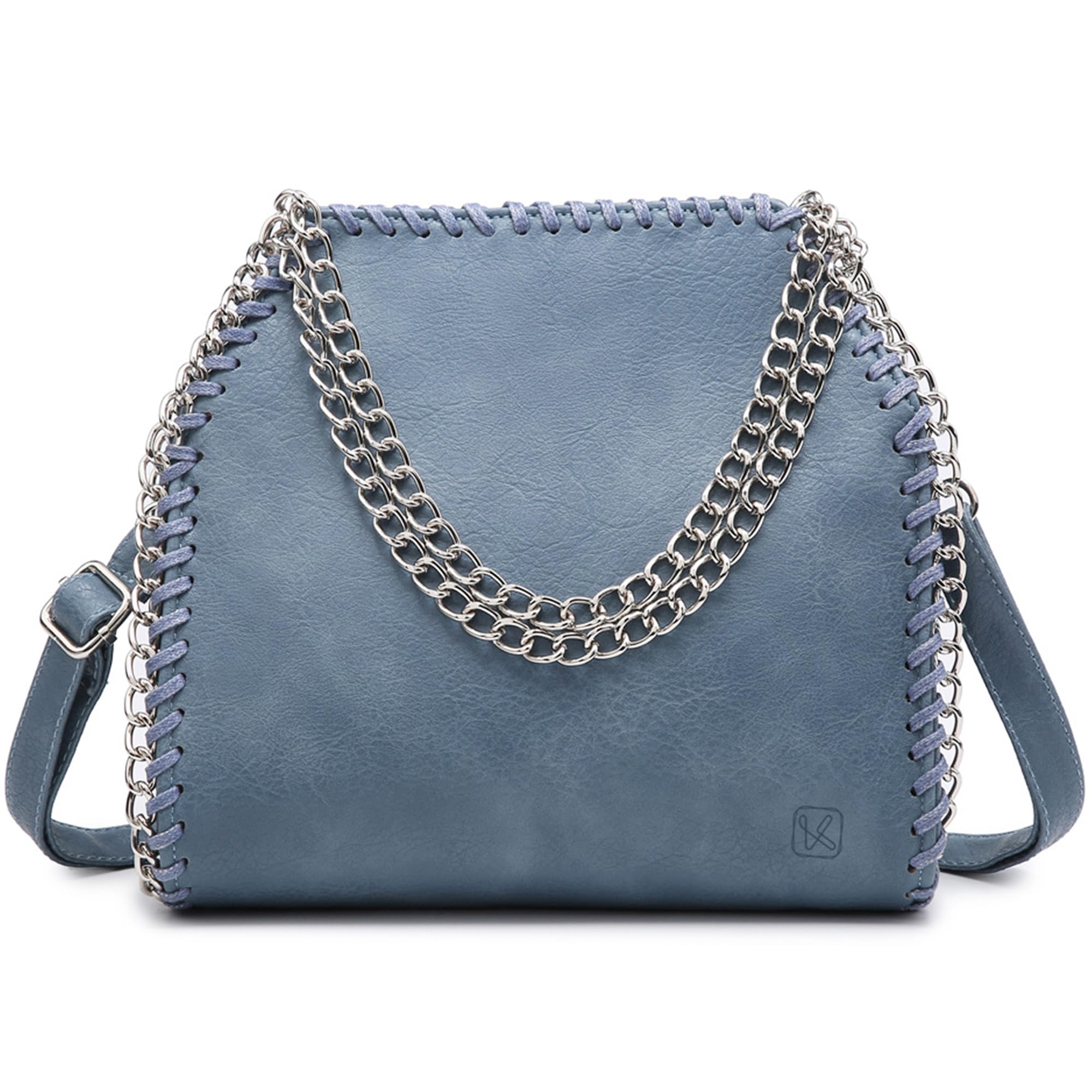 KKP Women's Textured Leather Crossbody Bag Purse Handbag