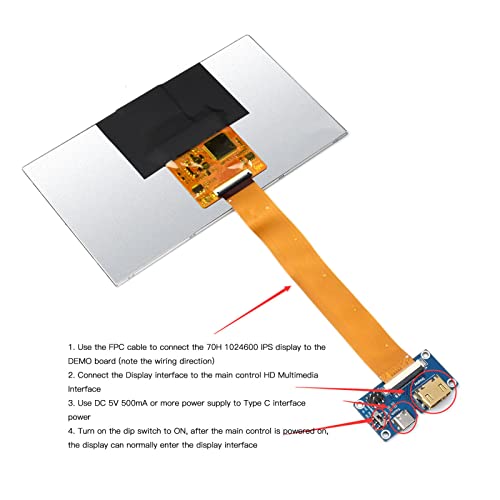PC Screen Components, System Compatible 7 Inch IPS Display 40PIN FPC Interface Thin Backlight 170 Degree Viewing Angle for Smart Home
