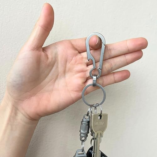 JVCOM Titanium Carabiner Keychain And Keyring, Bottle Opener Keychain, Duty Belt Key Clip, Minimalist EDC Keychain.