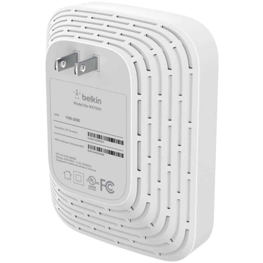 Linksys Belkin RX7500 Dual Band WiFi Extender covers up to 2500 sq ft & 25+ devices - Indoor - MIMO Technology (Renewed)