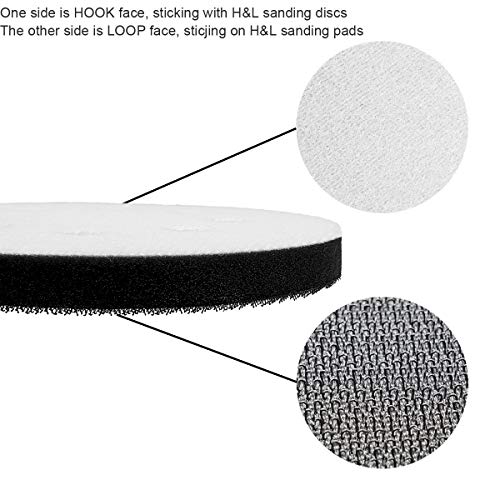 M-jump 2 Pack 5 Inch 8 Holes Sponge Cushion Buffer Orbital Sander Foam Pad Backing Pad - Hook and Loop Soft Interface Pads for Automobile Metal Polishing