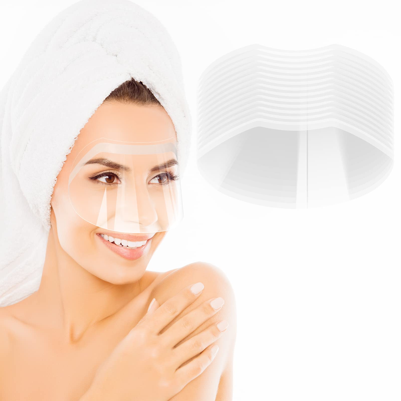 Microblading Shower Visor Face Shield Disposable Clear Eyebrow Shield Goggles Face Cover Bath for Adult Hair Hairspray Eyelash Extension Eye Surgery Aftercare Salon Permanent Makeup (500 Pcs)