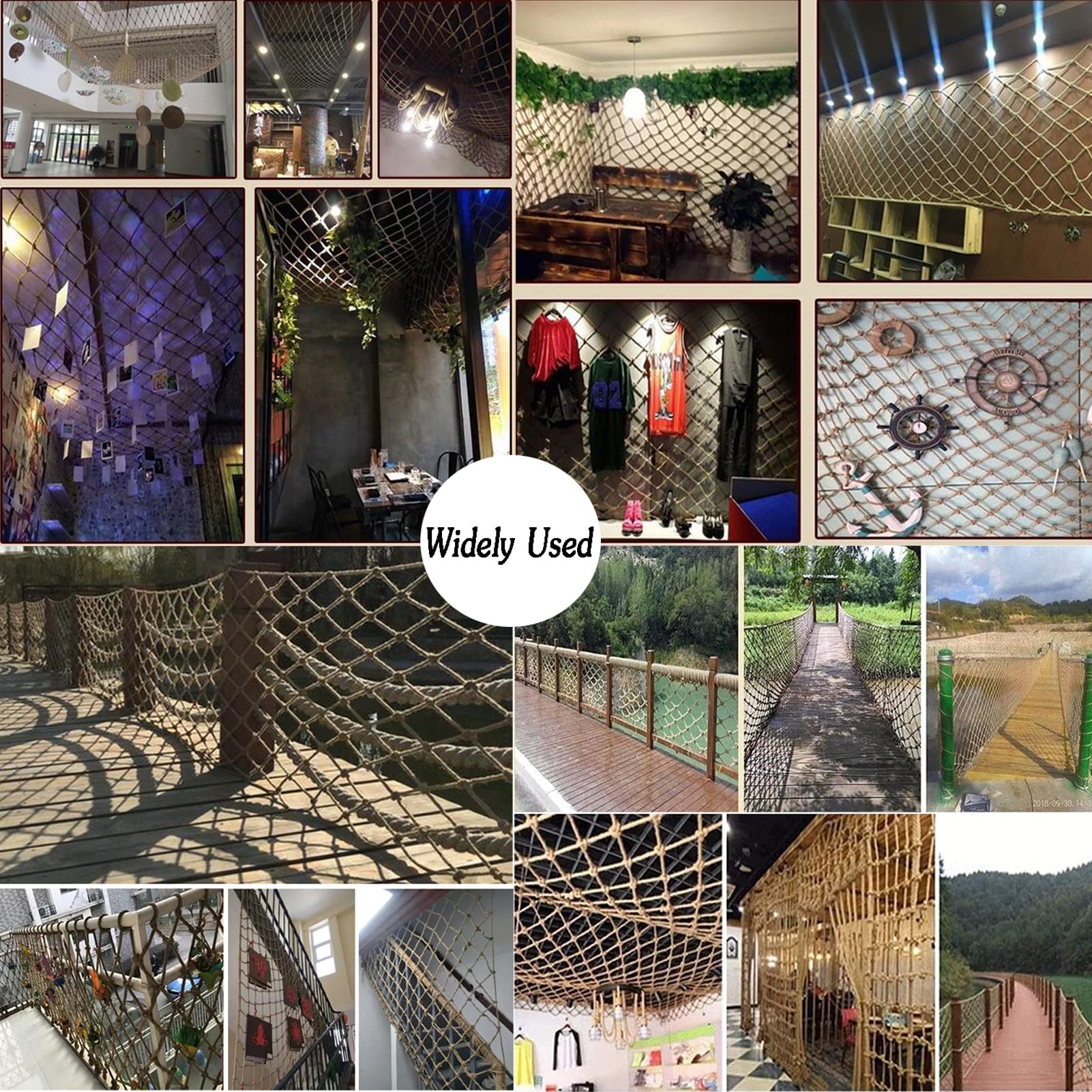 KACQIHTU Hemp Rope Net Child Safety Net Rope Fence Stairs Balcony Railings Garden Playground Safety Protection Rope Netting Climbing Net for Kids