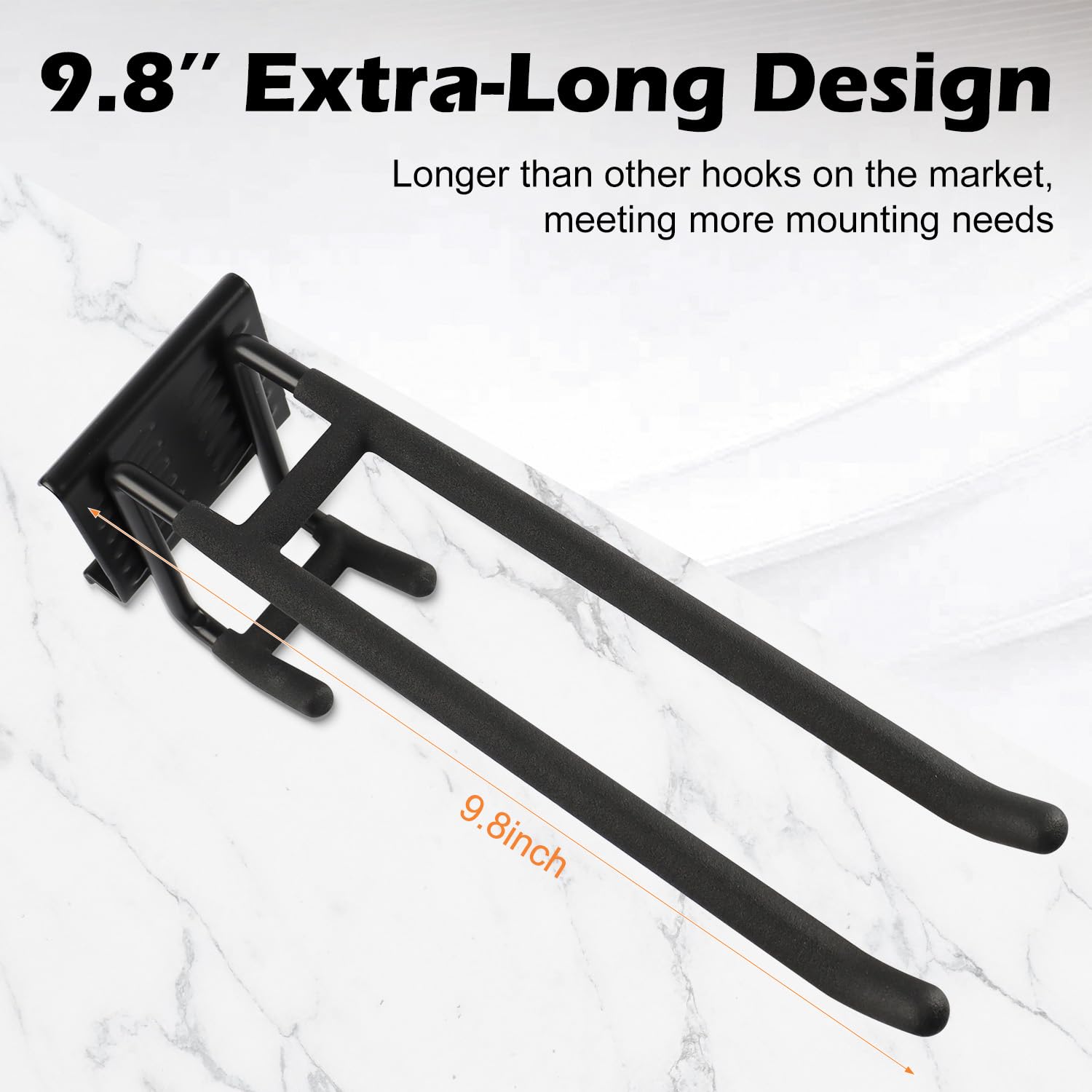 Mixiflor Wall Mount Tool Storage Rack, Heavy Duty Wall Mount Garage Organization Rack, 48" Garden Tool Wall Hooks and Hangers, Tracks Max Load 350LB