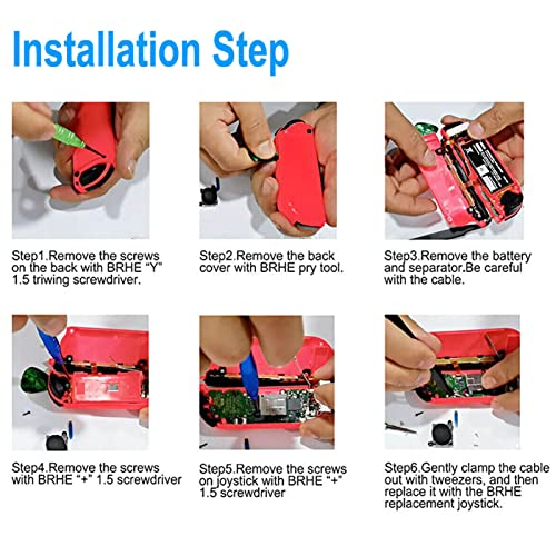Kadimendium Game Joystick, Easy to Install Standard Size 2Pcs Joystick Accurate Controlling for Replacement