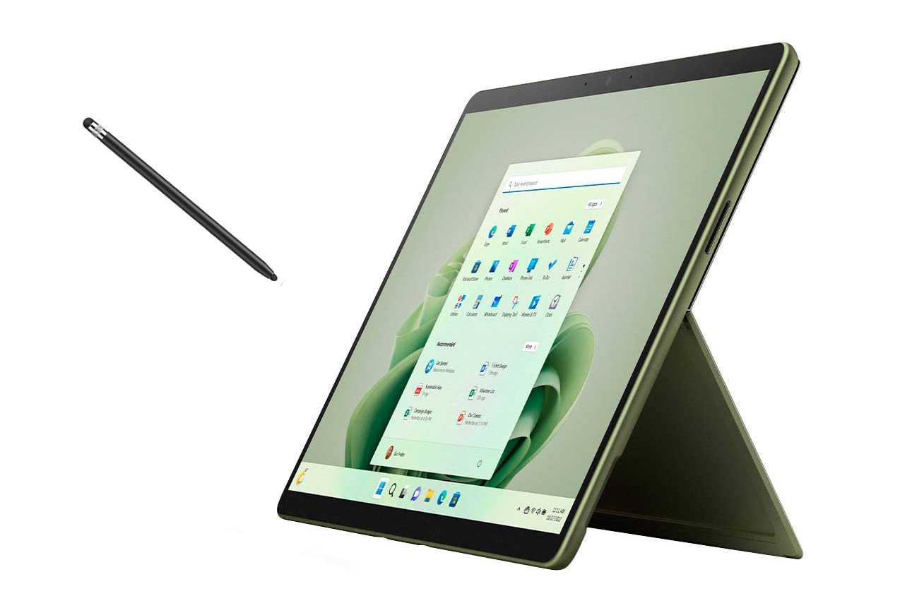 Microsoft Surface Pro 9, 13.3" Touchscreen 2-in-1 Tablet, 12th Gen Intel Core i7-1255U, Intel Iris Xe Graphics, 16GB DDR5 RAM, 512GB SSD, Windows 11h, Forest, Device Only, with Stylus Pen