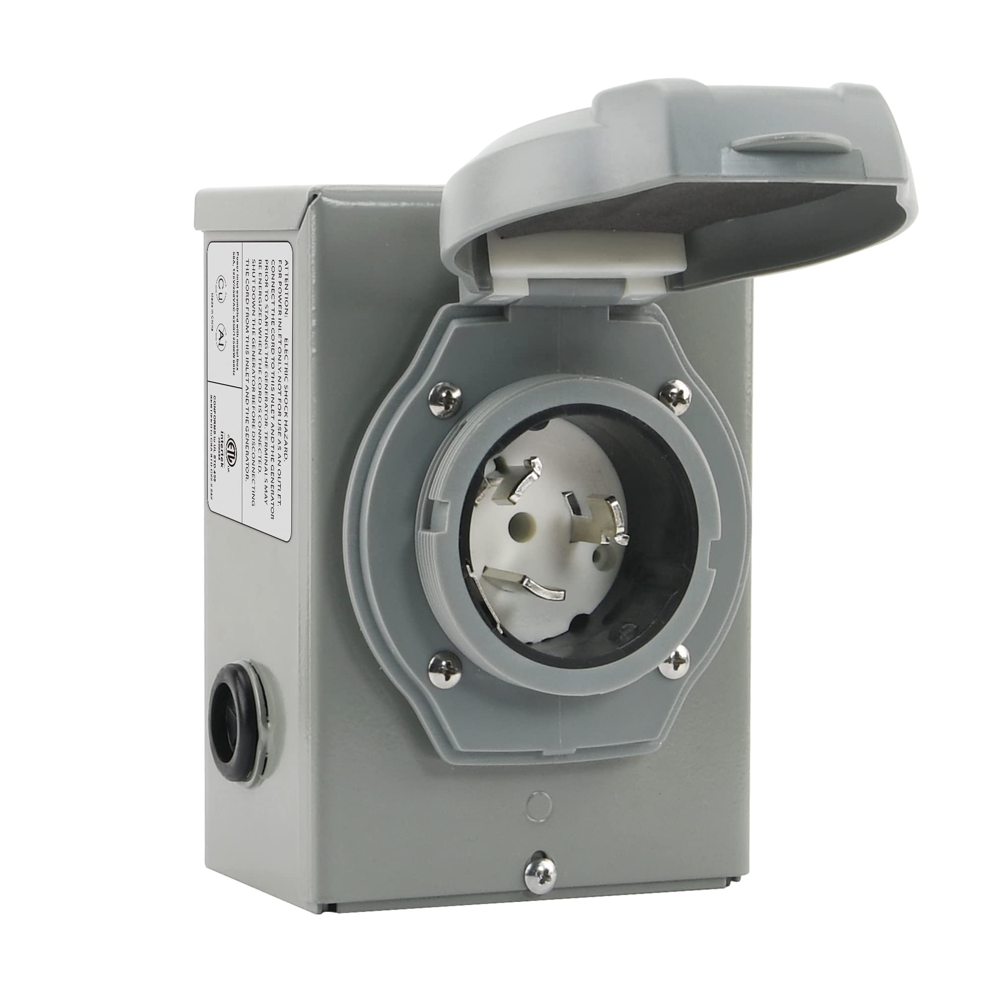 Luckyweld 50Amp Generator Power Inlet Box,125/250V, 12500W,NEMA SS 2-50P Generator Inlet Box,Waterproof, Outdoor Use