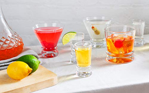 JoyJolt Afina Heavy Base Shot Glasses (Pack of 6) - 1.5-Ounces