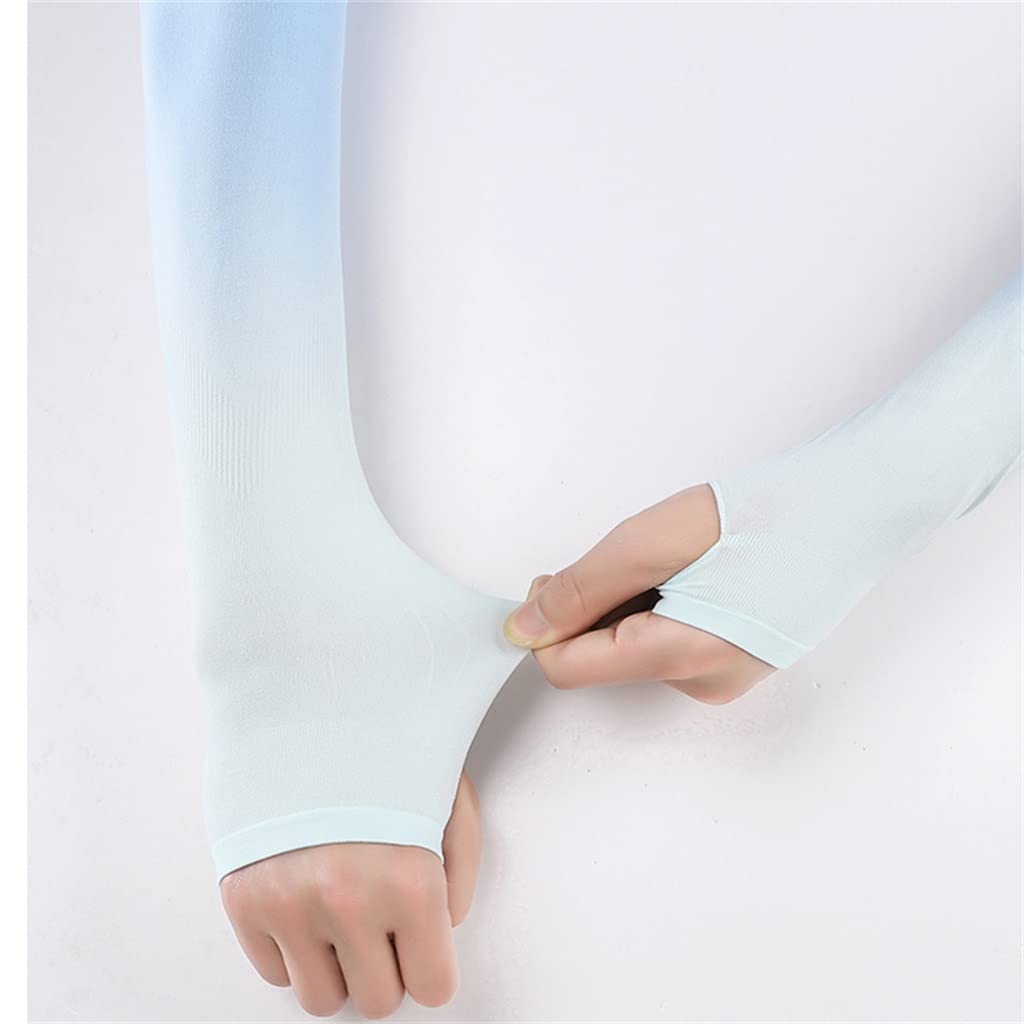 ICY Sleeves Female Gradient Ice Silk Summer Arm Guard Sleeves Summer Artifact Driving Gloves (Color : C, Size : One Size)