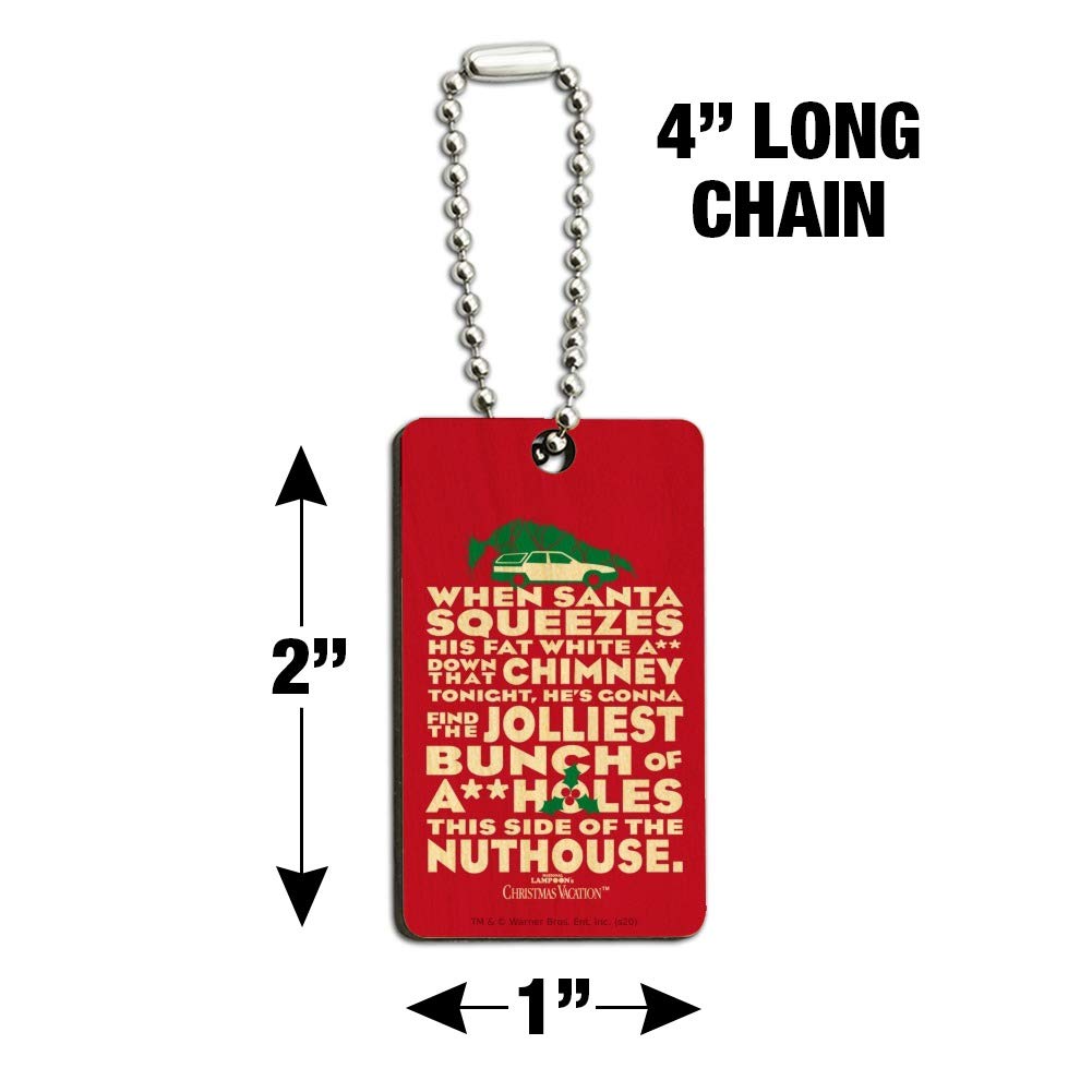 GRAPHICS & MORE National Lampoon's Christmas Vacation Jolliest Bunch Wood Wooden Rectangle Keychain Key Ring
