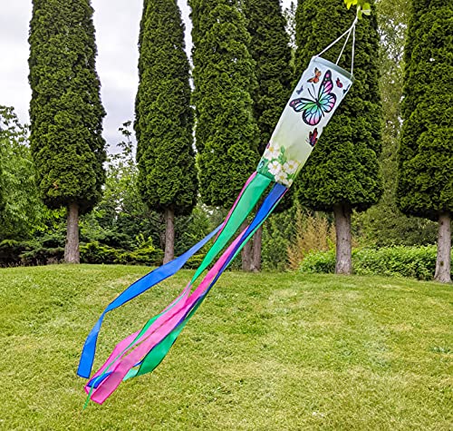 Madrona Brands Butterfly Windsock | Durable Outdoor Hanging Decoration | Yard, Garden, Patio, Lawn and More | 60 Inch