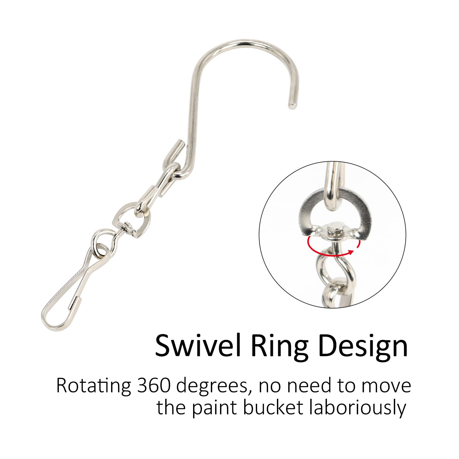 scottchen PRO Swivel Pot Hook for Securely Hanging Paint Cans and Other Containers, 7-3/4''Swivel Paint Pail Hook - Hang Paint Pails on Ladder and Windowsill, 6Pack