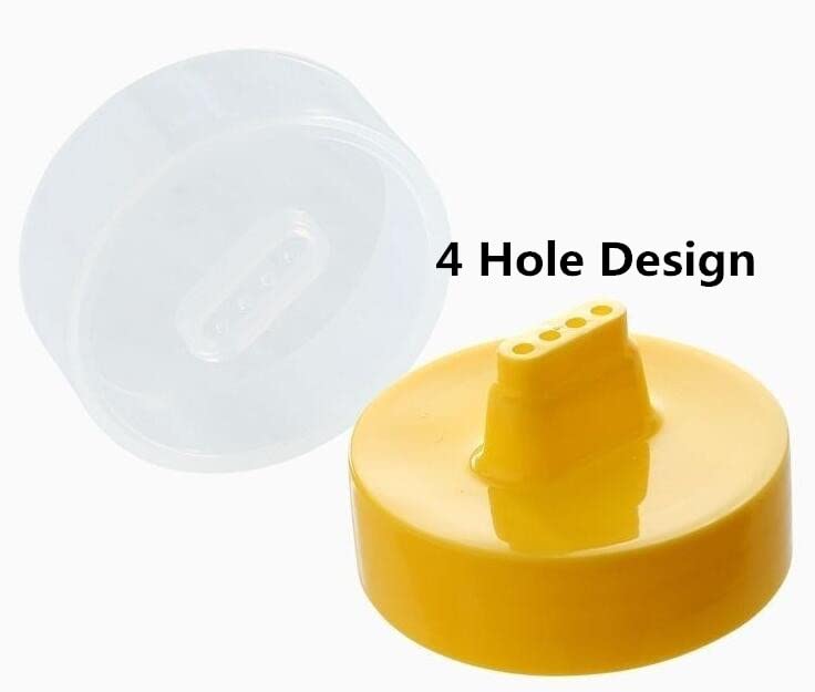 Jilukibo 4 Hole Jam Squeeze Bottle with Cap Lids, 300ml Large Capacity Leak Proof Condiment Squeeze Sauce Bottles for Salad Dressing, Ketchup, Mayonnaise, Olive Oil (2 Pack)