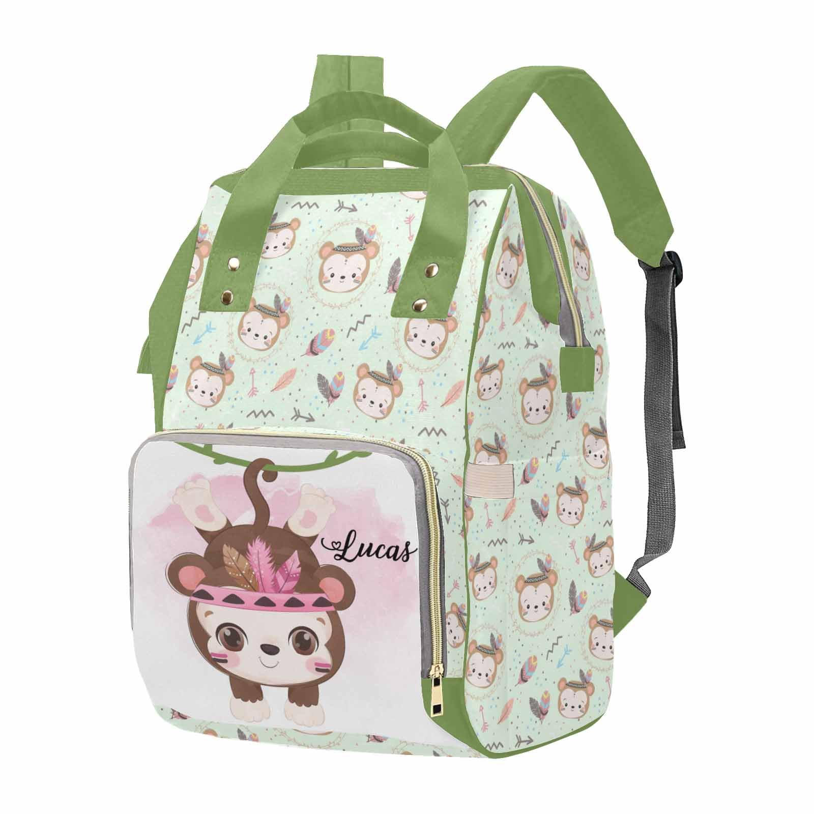 M YESCUSTOM Personalized Diaper Bag with Name, Custom Waterproof Nylon Mommy Nursing Daypack with Large Capacity for Travel Birthday Gift for Women