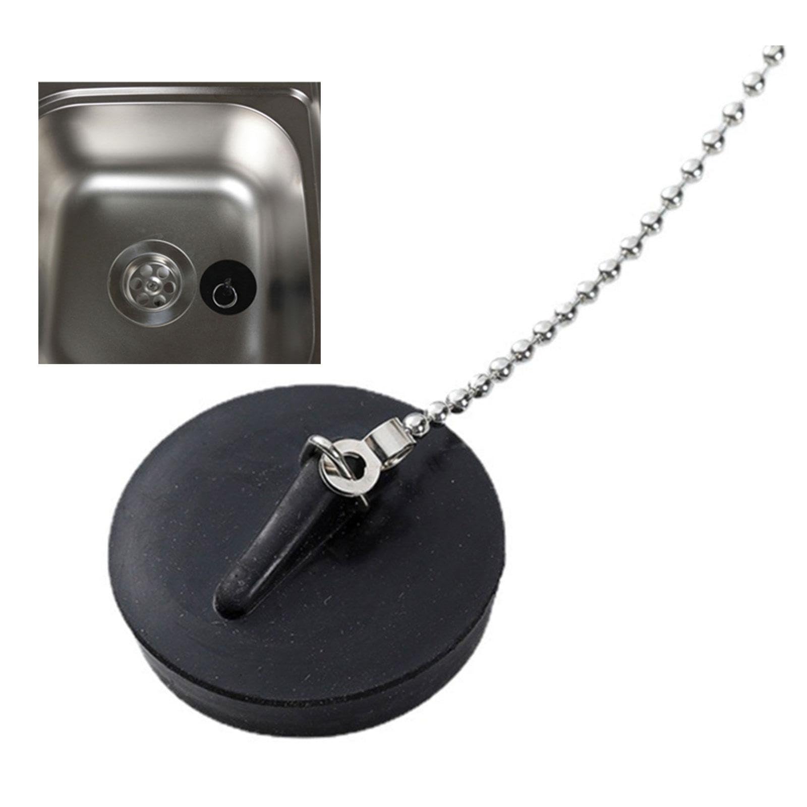 MEELYHOME 40mm Rubber Bath Plug with Chain Convenient Rubber Stopper for Kitchen and Bathroom Sink
