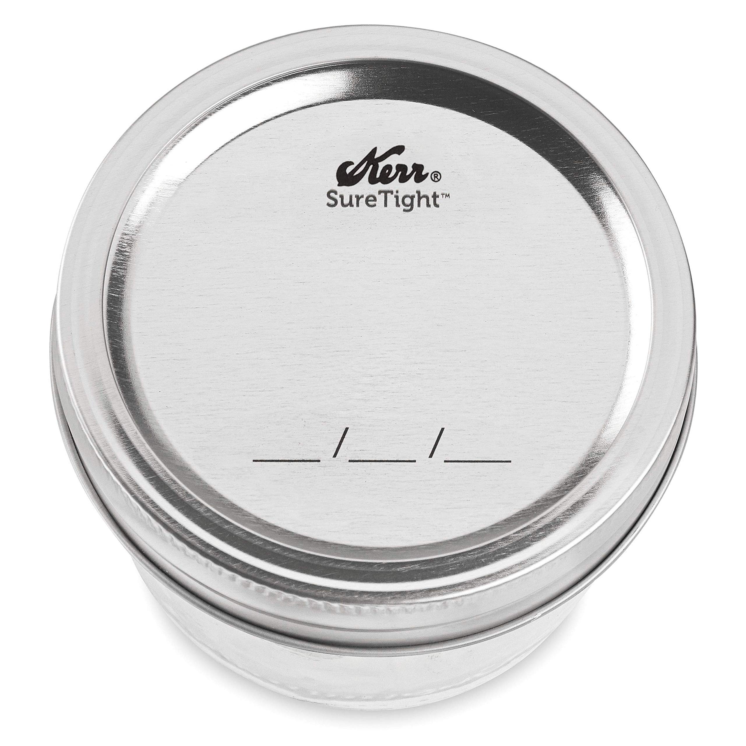 Kerr 12-Count Wide Mouth Pint Glass Mason Jars 16-Ounces with Lids and Bands per (1-Case), Clear