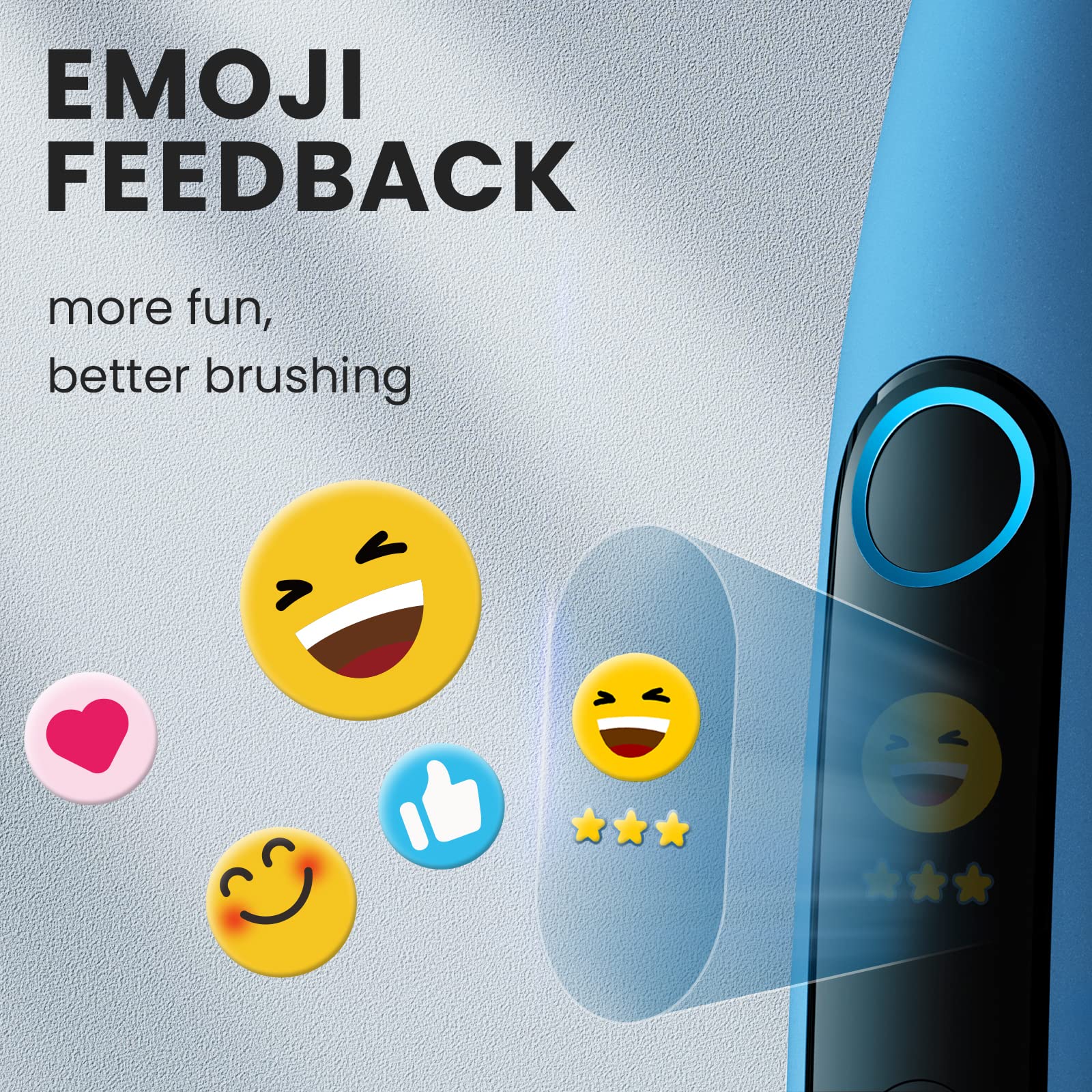 Oclean Smart Sonic Electric Toothbrush, XS Rechargeable Toothbrush with Color Screen, 5-Mode&5-Intensity, 40000rpm Maglev Motor, Visualized/Emoji Feedback Power Toothbrush/Smart Timer (Blue)