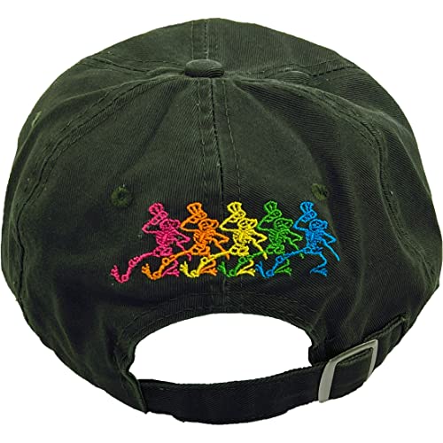 Grateful Dead Men's Standard Liquid Blue GD Oval Baseball Hat, Olive, One Size