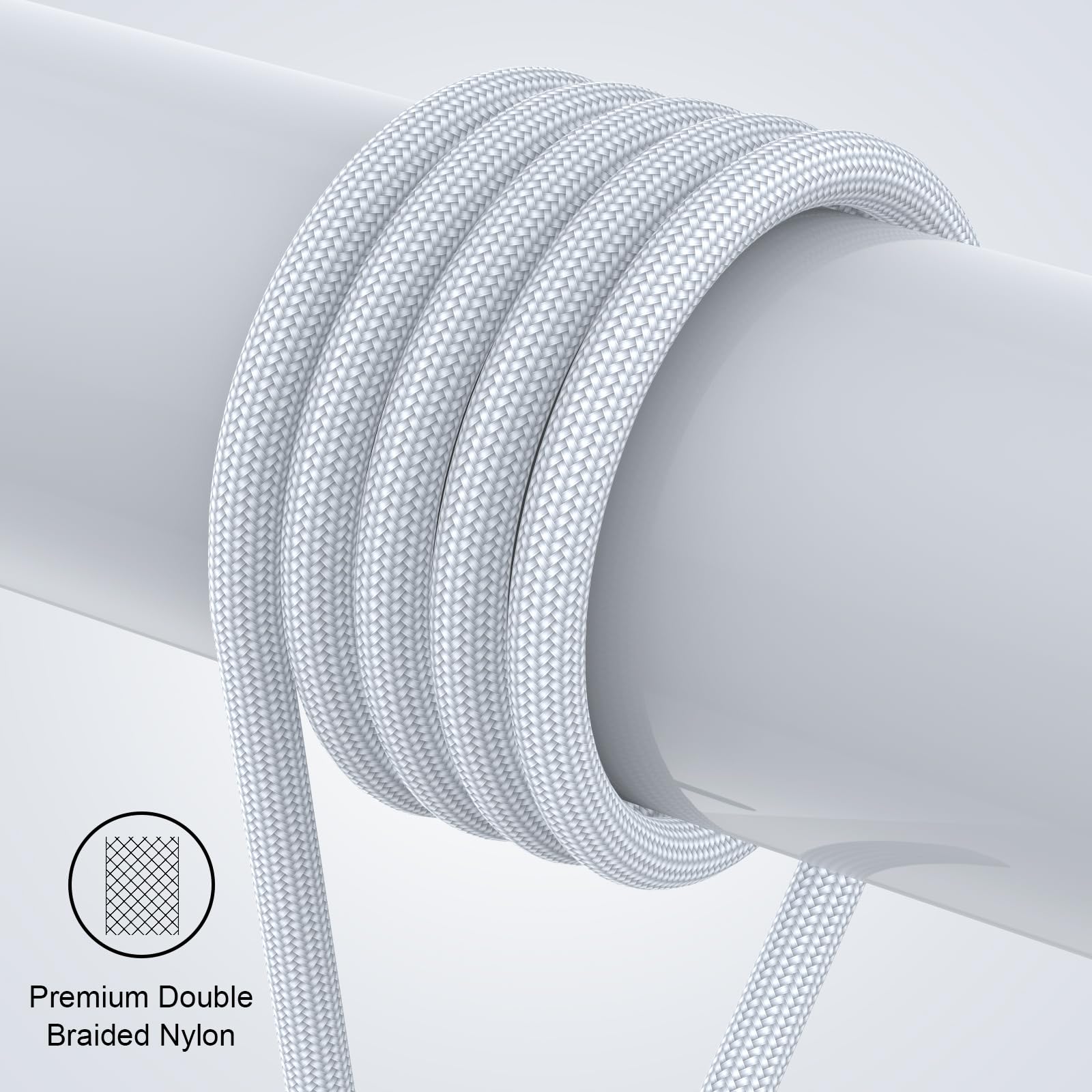 Magnetic Charging Cable 3A Fast Charging(3 Pack,3.3/6.6/6.6ft) 3 in 1 Magnetic Phone Charger with LED Light, Nylon Braided, for Lightning/USB-C/Micro-USB Device