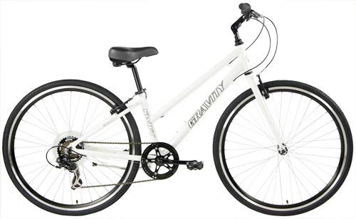 Gravity Swift X4 8 Speed Adventure Hybrid Flat Bar Road Bike (Blue, 14 Ladies fits Riders 4' 10" to 5' 5")