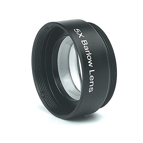 Microscope Adapter 5X Barlow Lens with M28.5 * 0.6 Threads for 1.25 Inch Telescope Microscope Accessories
