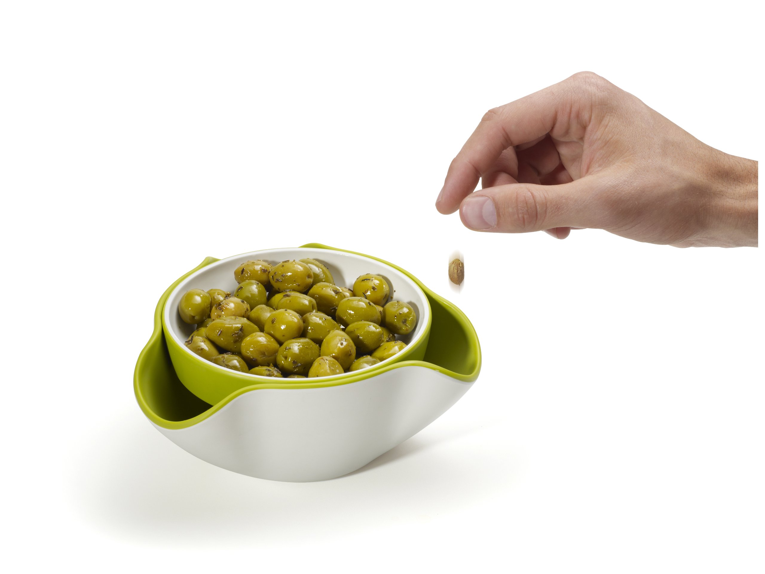 Joseph Joseph DDWGR010GB Double Dish Pistachio Bowl and Snack Serving Bowl, Gray
