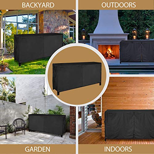 LIBMALL 6ft Outdoor Indoor Firewood Rack Log Holder with Waterproof Cover Combo for Wood Organizer and Storage