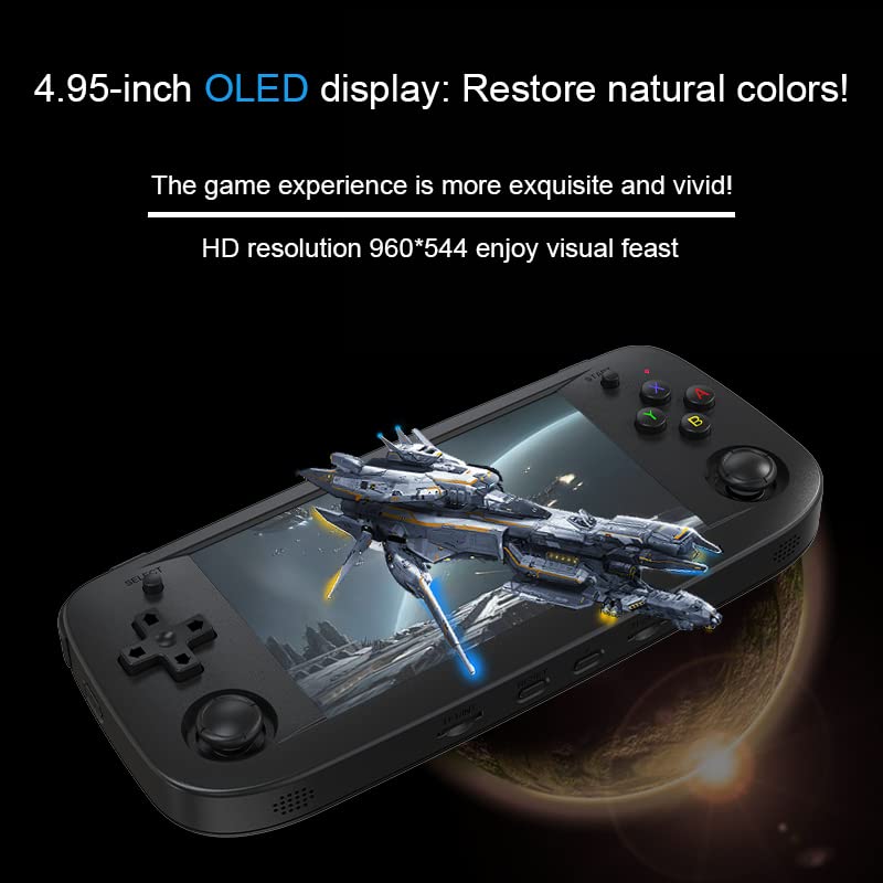 JoySeed RG503 Handheld Arcade Game Console with 23000 Games, 64G 4.95 Inch Retro Portable Game Console RK3566 - Black, 19 x 8.4 x 2.1cm, W8O0O152B5QK3437S0NF71