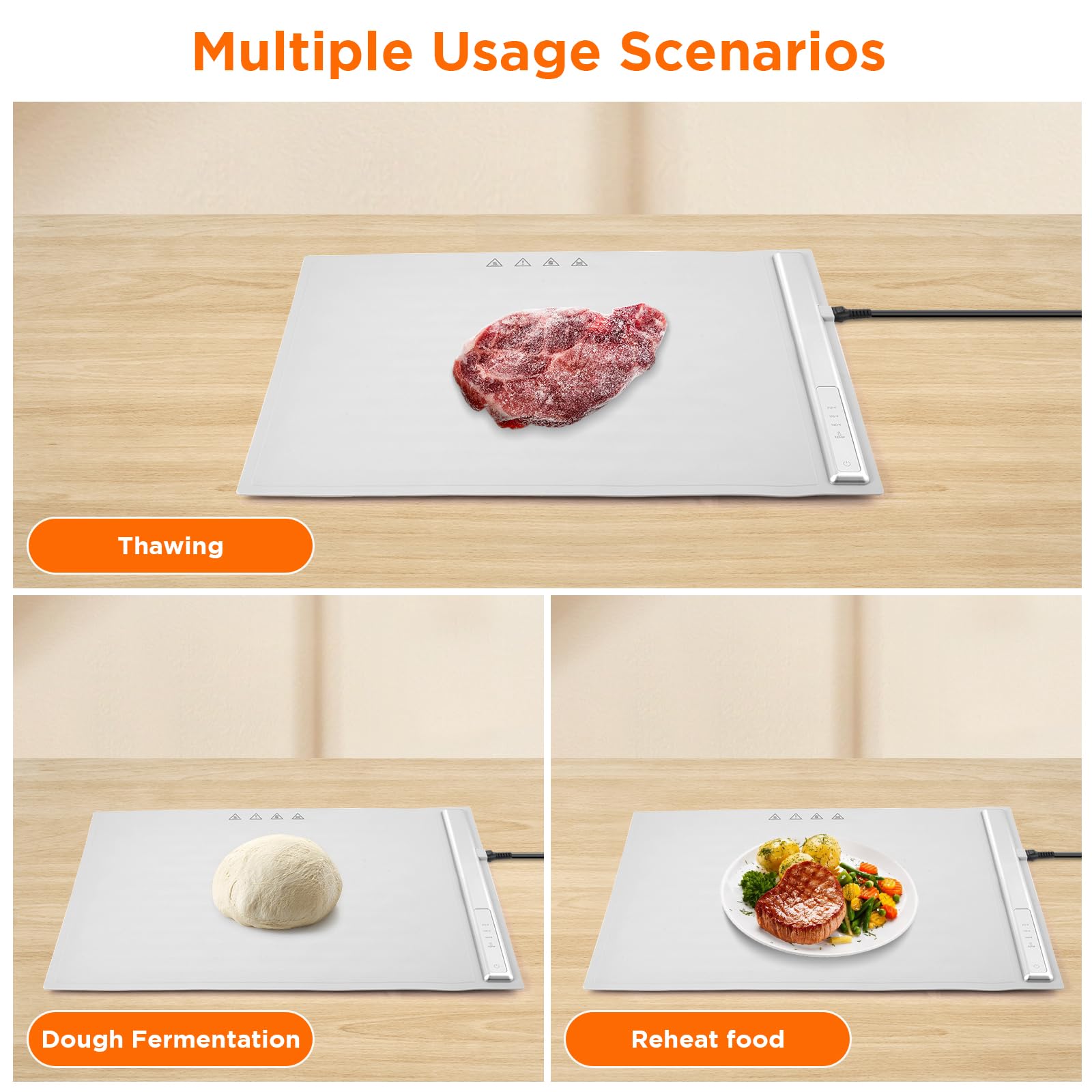 Portable Food Warmers,Electric Warming Tray Hot Tray Heating Mat Food Warmer Heating Pad Keep Foods Warming for Gatherings,Parties, Auto Shut-Off