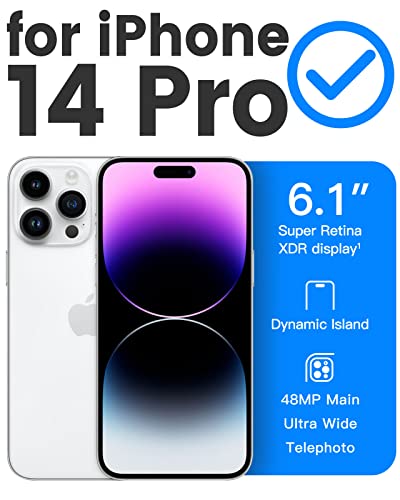 Mkeke for iPhone 14 Pro Case, [Military Grade Protection] [Not Yellowing] Shockproof Phone Case for Apple iPhone 14 Pro 2022 - Pink to Purple