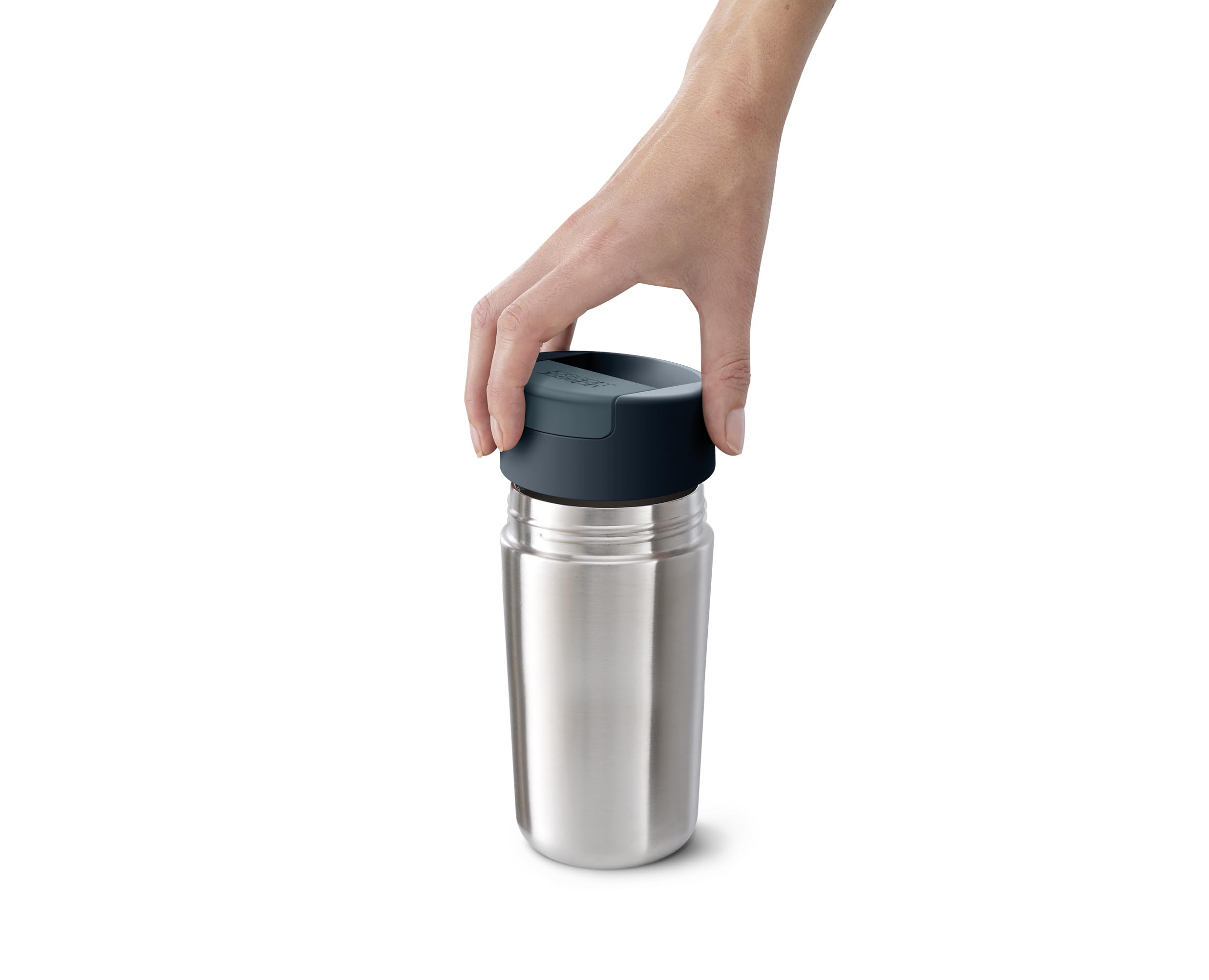 Joseph Joseph Sipp Stainless Steel Insulated Travel mug, Hygienic Leakproof reusable Vacuum thermal mug, Coffee & Tea Insulated Cup - 16 fl. oz
