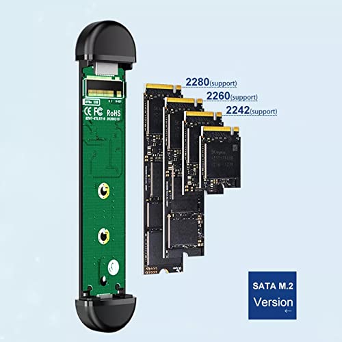 M.2 SSD Enclosure, M.2 NVME NGFF SSD Enclosure ToolFree 10Gbps for Desktop Black