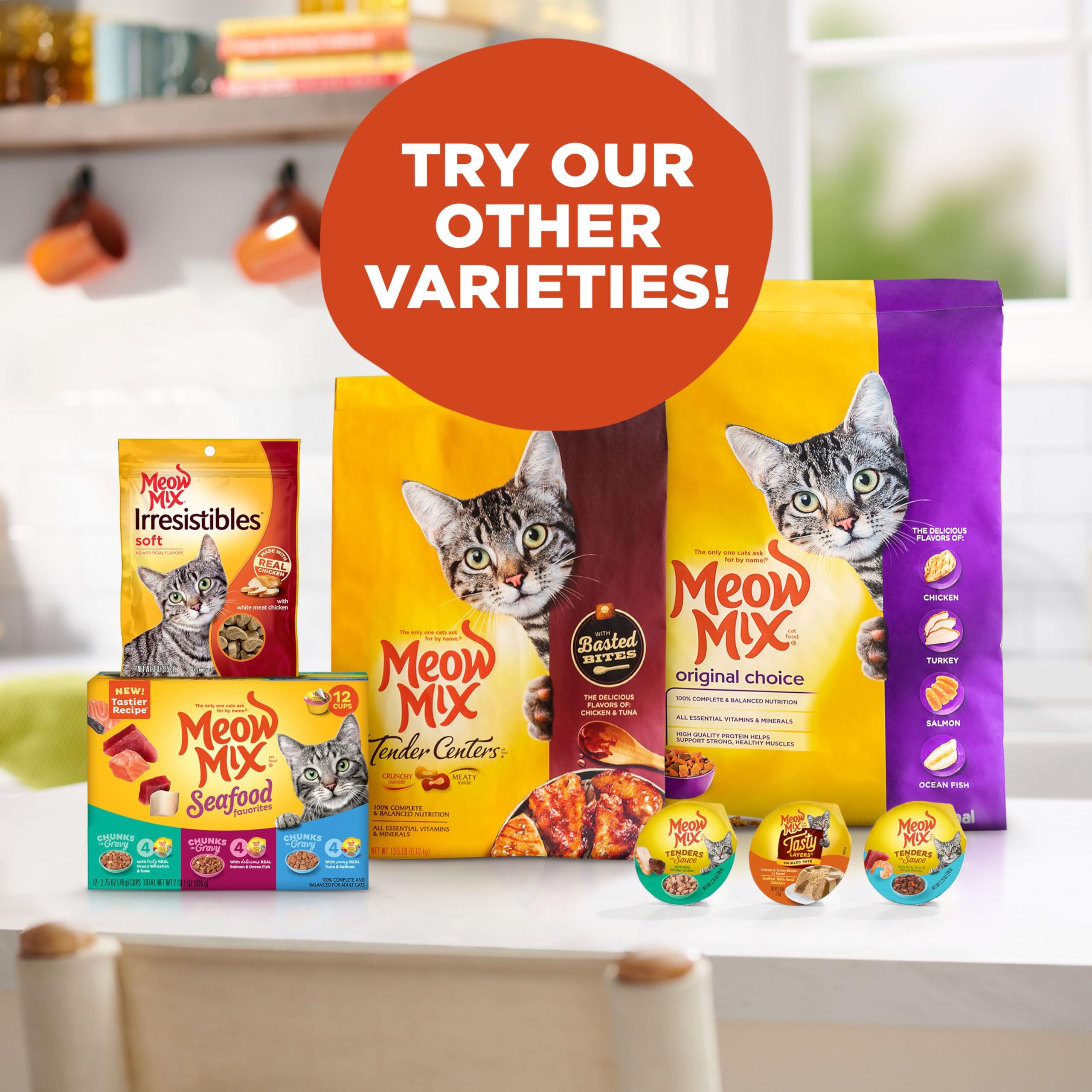 Meow Mix Paté in Gravy Wet Cat Food Variety Pack, Surf n’ Turf Patés 2.75 Ounce (Pack of 12)