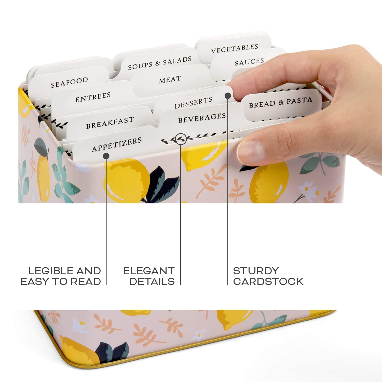 Jot & Mark Recipe Card Dividers | 24 Tabs per Set, Works with 4x6 Inch Cards, Helps Organize Recipe Box (Classic)
